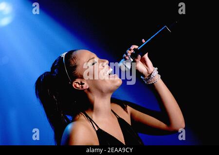 French singer Amel Bent perfoms live at 'La Cigale' in Paris, on ...