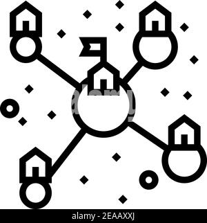 colony transport line icon, outline symbol, vector illustration ...