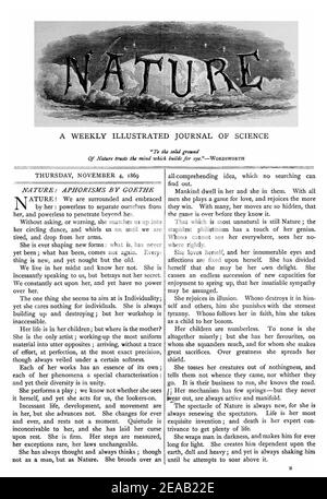 Nature cover, November 4, 1869 Stock Photo - Alamy