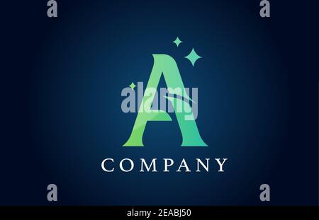 T blue green gradient alphabet letter logo for business. Creative ...