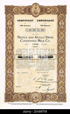 Nestle and Anglo Swiss Condensed Milk 1918 Stock Photo - Alamy