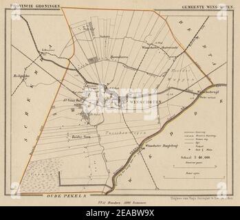 Netherlands, Winschoten, map, around 1865 1870 Stock Photo - Alamy