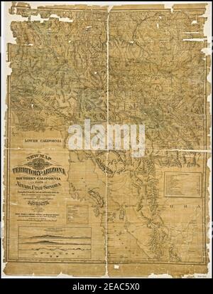 Map of California and Nevada, with parts of Utah & Arizona , California ...
