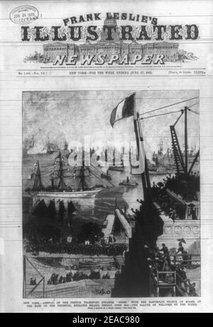 New York - arrival of the French transport steamer Isere with the ...
