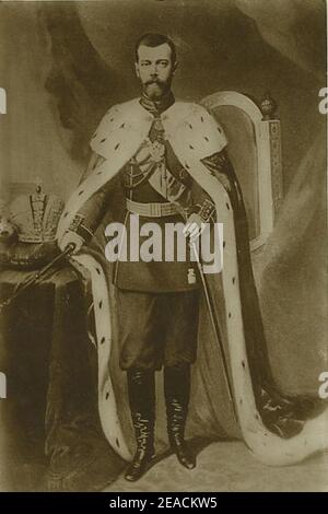 A reference to the coronation robes of Nicholas II of Russia, worn ...