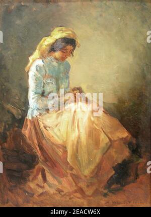 Nicolae Vermont Femeie cosand Stock Photo - Alamy