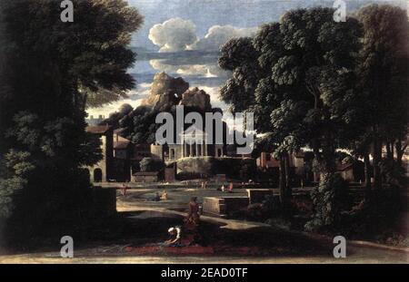 Nicolas Poussin - Landscape with the Gathering of the Ashes of Phocion ...