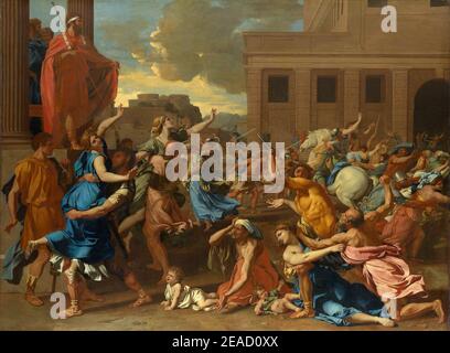 'L'Enlèvement des Sabines' (1634-5) by Nicolas Poussin depicts the ...