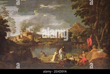 ‘Paysage avec Orphée et Eurydice’ by Nicolas Poussin portrays the ...