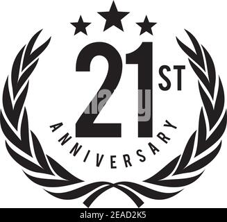 21st Birthday celebration, luxury 21 years Birthday logo design Stock ...