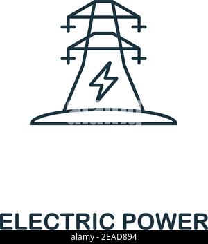 Electrical tower icon set. Outline set of electrical tower vector icons ...