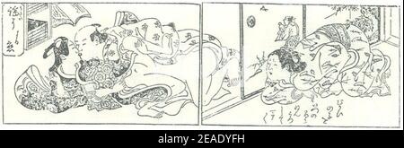 Nishikawa Sukenobu (1722) Nanshoku yamaji no tsuyu (excerpt Stock Photo ...