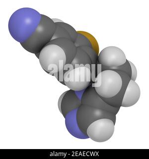 Osilodrostat Cushing's syndrome drug molecule. 3D rendering Stock Photo ...