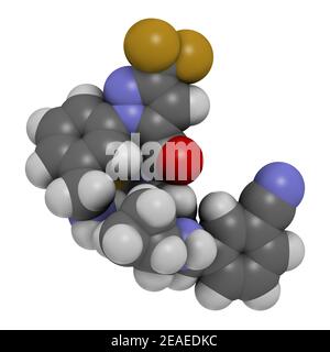 Berotralstat hereditary angioedema drug molecule. Skeletal formula ...