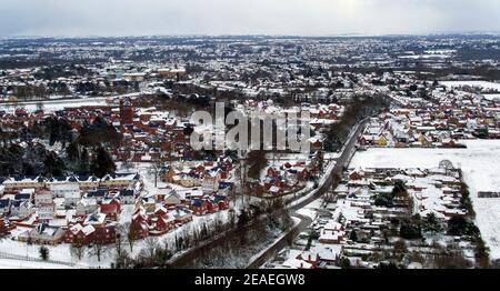 Snowy conditions in Colchester, Essex as bitterly cold winds continue ...