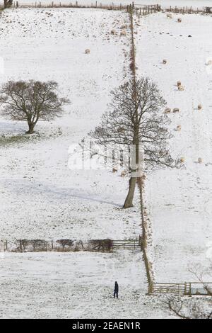 Howardian Hills, North Yorkshire. 09th Feb, 2021. UK Weather: Snow ...