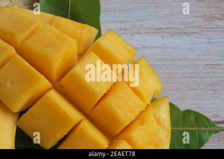 Close up chopped green mango background Stock Photo - Alamy