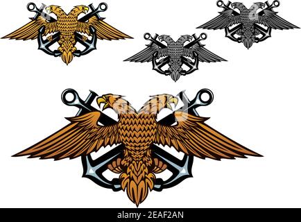 vector illustration of Eagle with Anchor on white background. digital ...