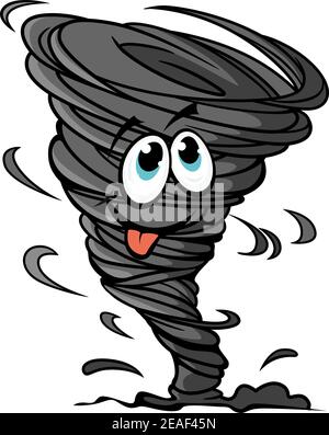 Angry hurricane disaster in cartoon mascot style for weather concept ...