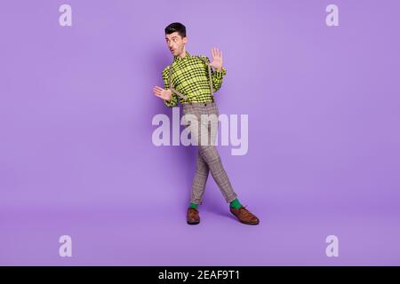 Profile photo of cool brunette millennial lady hand fist yell wear ...