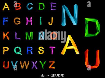Origami alphabet ( A - Z Stock Vector Image & Art - Alamy