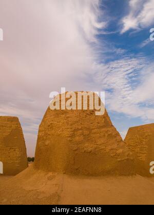 Garamantian burial tombs and pyramids, Fezzan, Germa, Libya Stock Photo ...