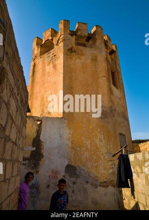 Old italian colonial building, Cyrenaica, Ptolemais, Libya Stock Photo ...