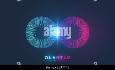 Quantum physics. Quantum computing systems. Deep learning artificial intelligence. Big data ...