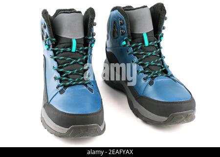 pair of mint blue insulated winter warm three quarter sneaker or boot ...