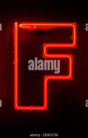 Shining red neon letter A Stock Photo - Alamy