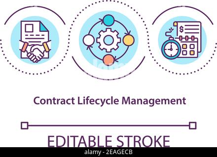 Contract lifecycle management concept icon with text Stock Vector Image ...