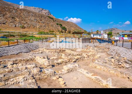 Magdala, an ancient town near the Sea of Galilee, is depicted here ...