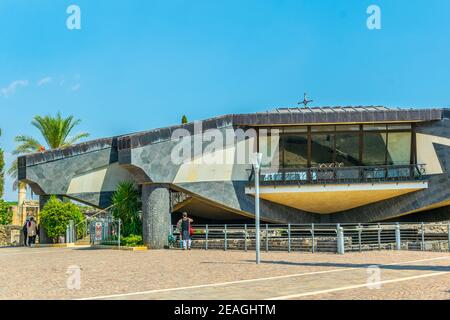 modern church inside of the Capernaum complex in Israel Stock Photo - Alamy