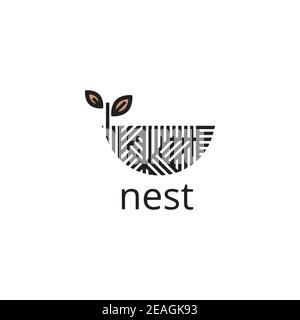 Nest logo design vector template. Creative symbol of nest illustration ...
