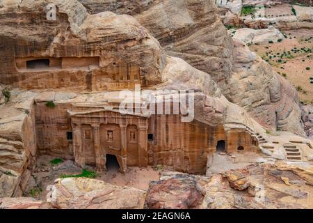Aerial view of Roman Soldier's tomb at Petra, Jordan Stock Photo - Alamy