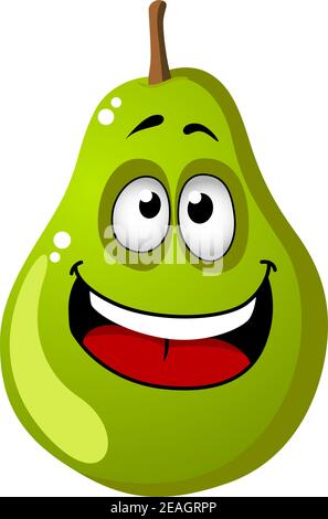 Cute little fresh green and white cartoon onion vegetable with a funny ...