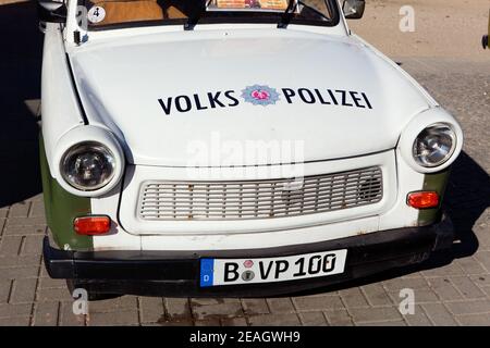 An East German police car, Trabant at Trabi World - Wilhelmstrasse ...