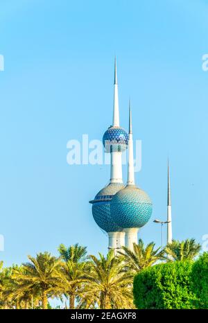 Landmark Kuwait towers in Kuwait City, Kuwait Stock Photo - Alamy