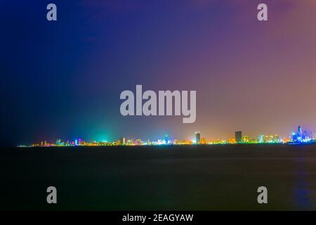 Skyline of Kuwait during night Stock Photo - Alamy