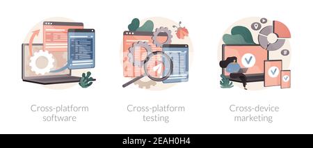 Multi platform framework abstract concept vector illustrations Stock ...