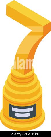 Lucky seven poker icon. Isometric of lucky seven poker vector icon for ...