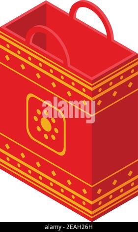 Pocket lucky bag icon. Isometric of pocket lucky bag vector icon for ...