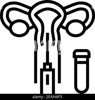 Embryo transfer black line icon. Fertilization. Pictogram for web page ...