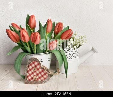 Tulips greeting card for birthday, easter holiday, valentines day ...