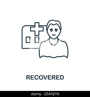 Recovered icon. Simple illustration from coronavirus collection ...