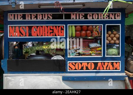 Food stall selling nasi goreng, Yogyakarta, Java, Indonesia Stock Photo ...