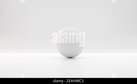 3d concrete sphere against white concrete wall Stock Photo - Alamy