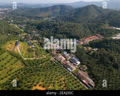 Aerial view Kampung Baru Bukit Besar at Kulim, Kedah, Pulau Pinang ...
