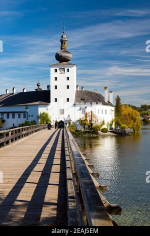 Gmunden castle on lake, Austria Stock Photo - Alamy