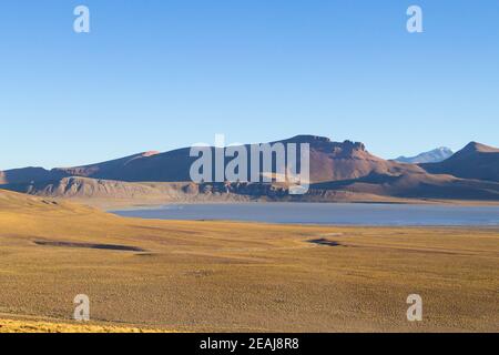 Bolivian landscape, Morejon lagoon view, Bolivia. Andes plateau Stock ...